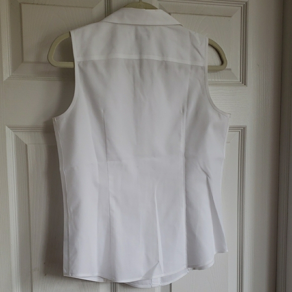 Talbots | Tops | Talbots White Sleeveless Fitted Button Down Shirt ...